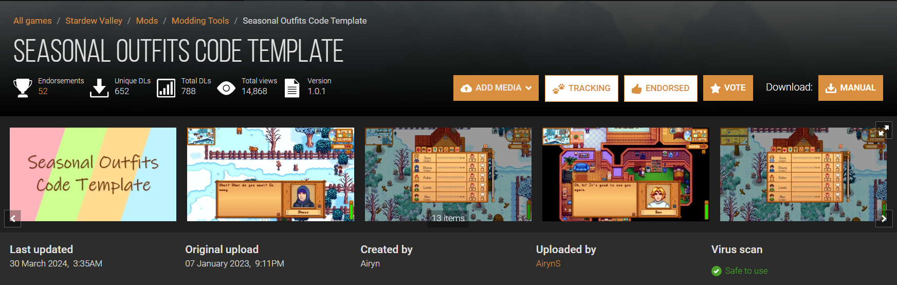 SDV Mods: Seasonal Outfits Code Template – PixelHag – Gaming & Modding